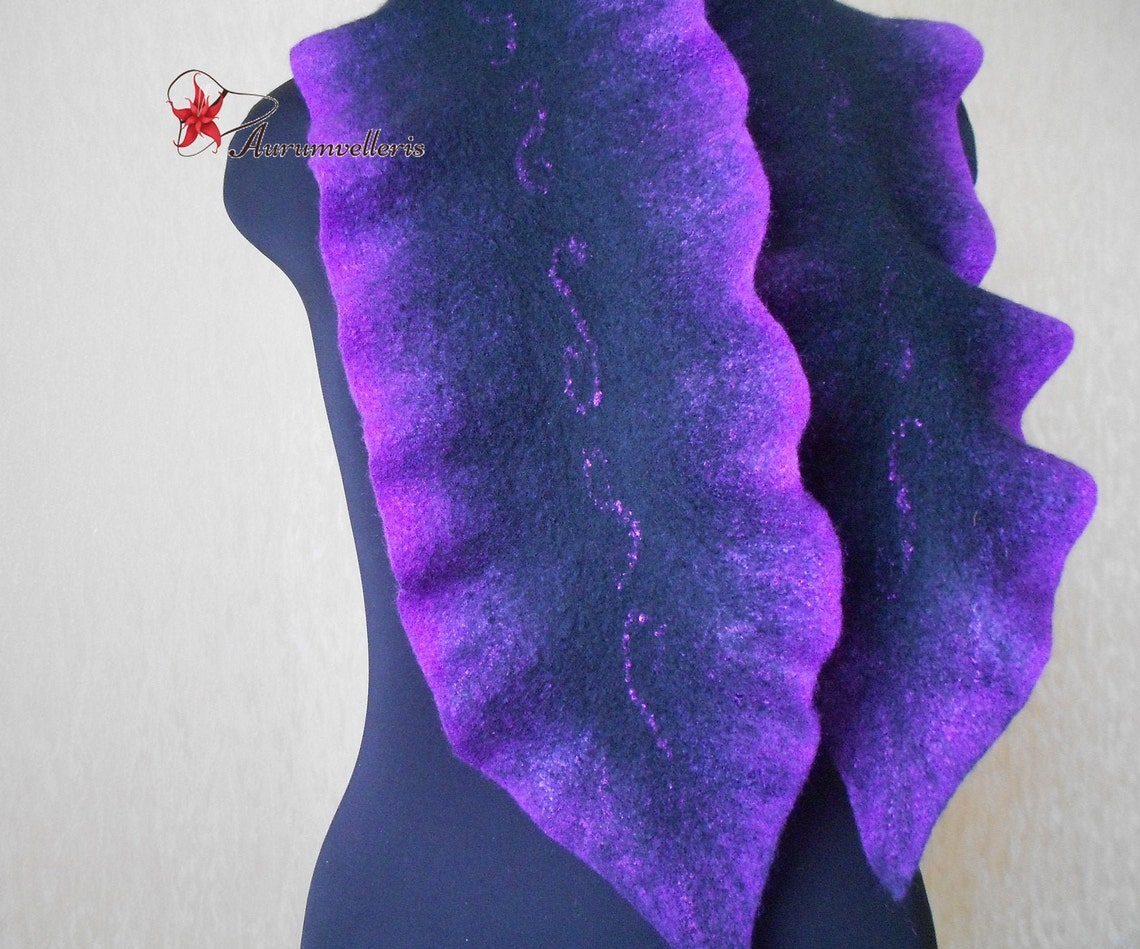 Felted Scarf READY TO SHIP Handmade Felted Boho Collar Felt | Etsy