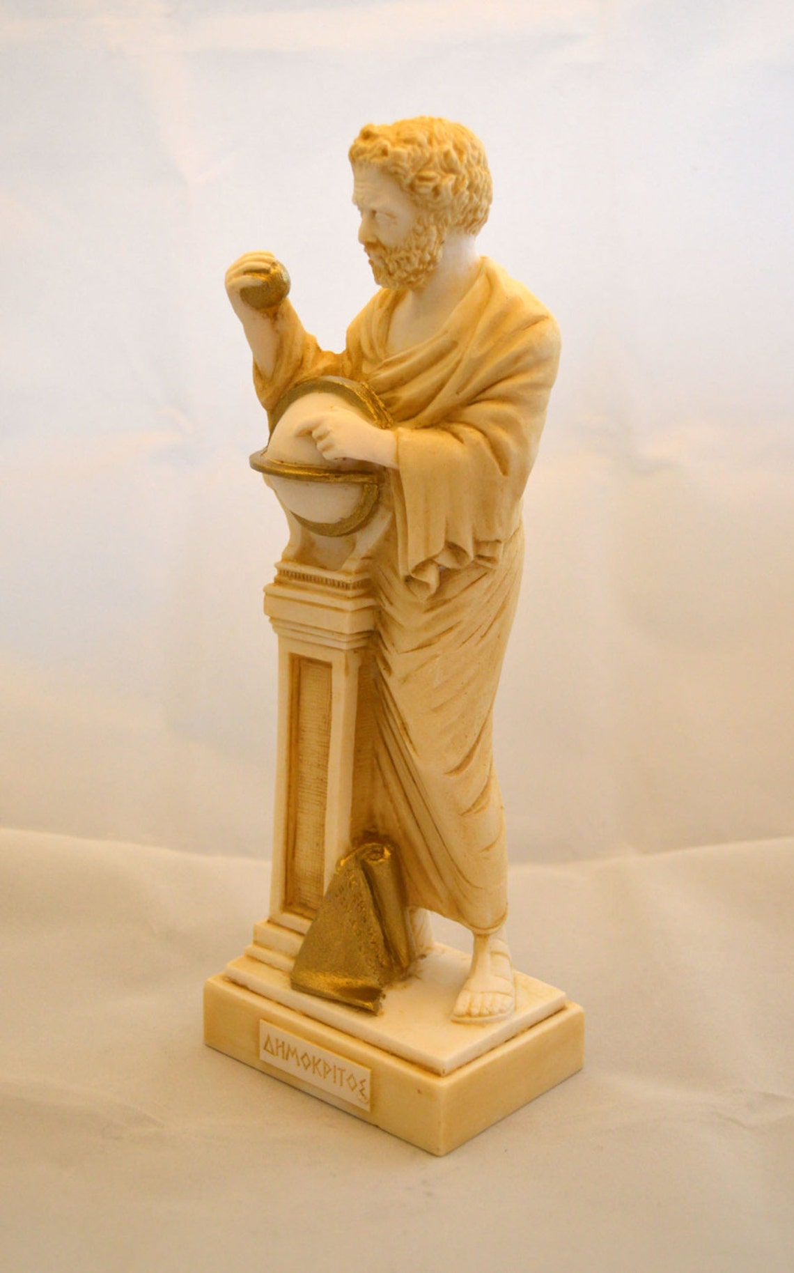 Ancient Greek Democritus sculpture alabaster patina aged | Etsy