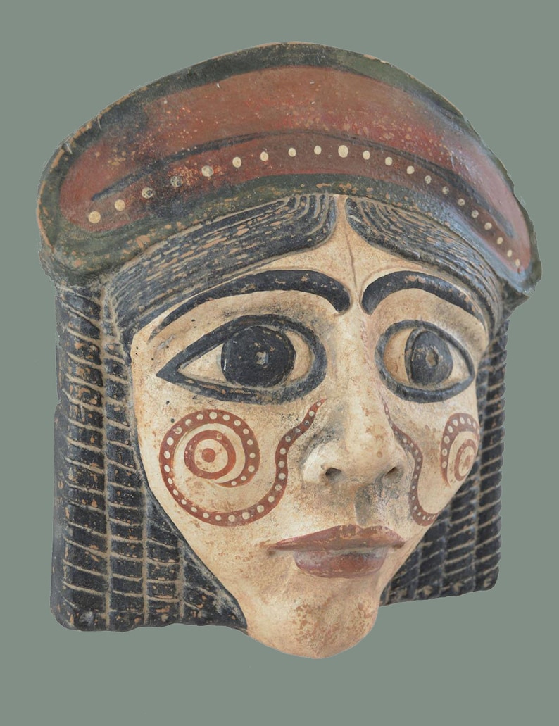 Ancient Greek Woman Theatrical Mask Quality Artifact High | Etsy