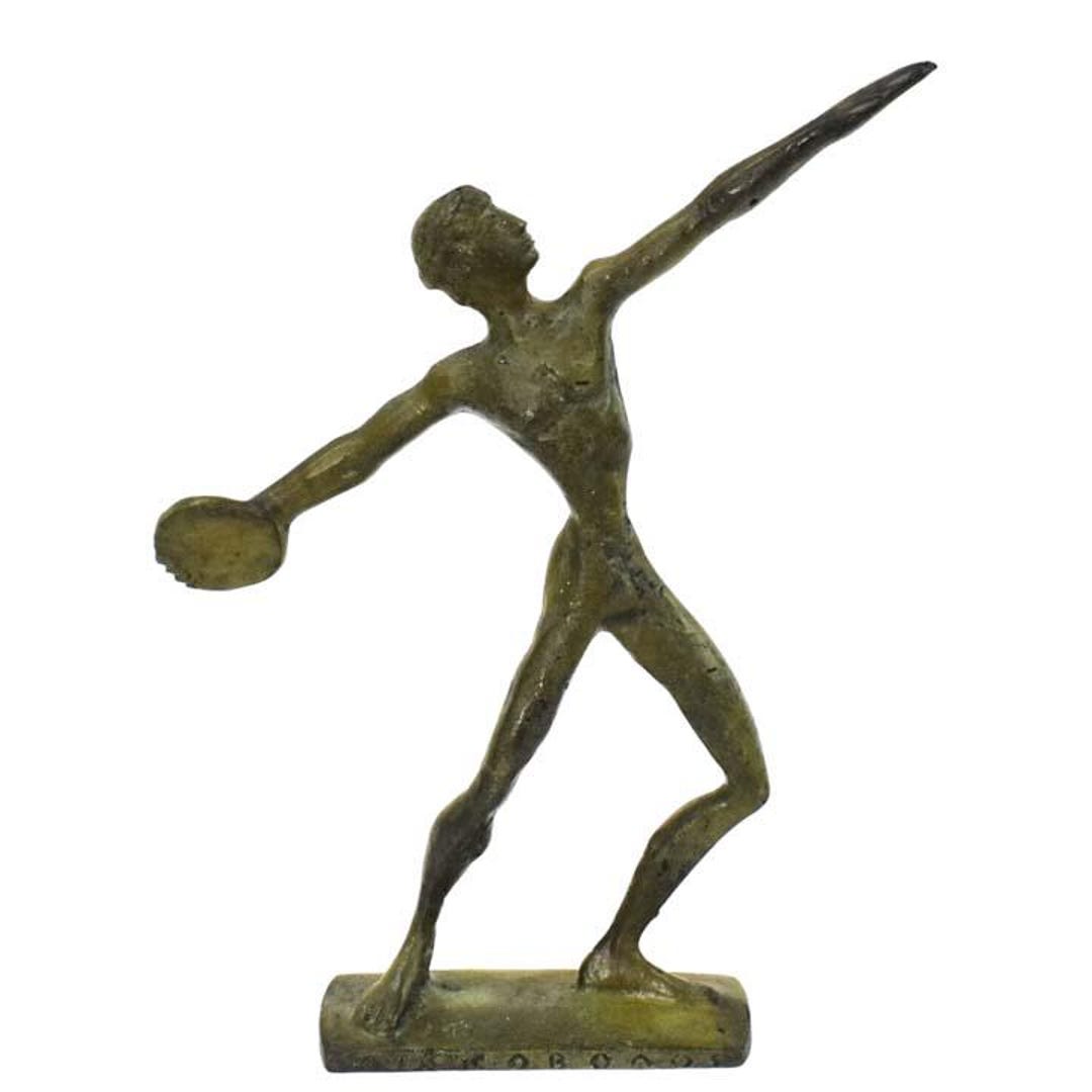 Discus Thrower Athlete Pure Bronze Statue ancient Greece Olympic Games ...