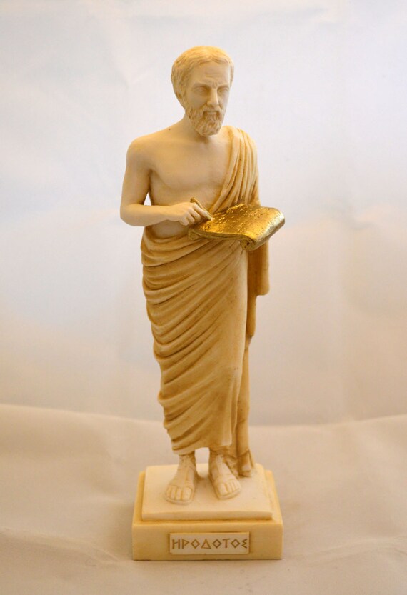 Filosofo Erodoto statua statua Alabastro patina invecchiato | Etsy
