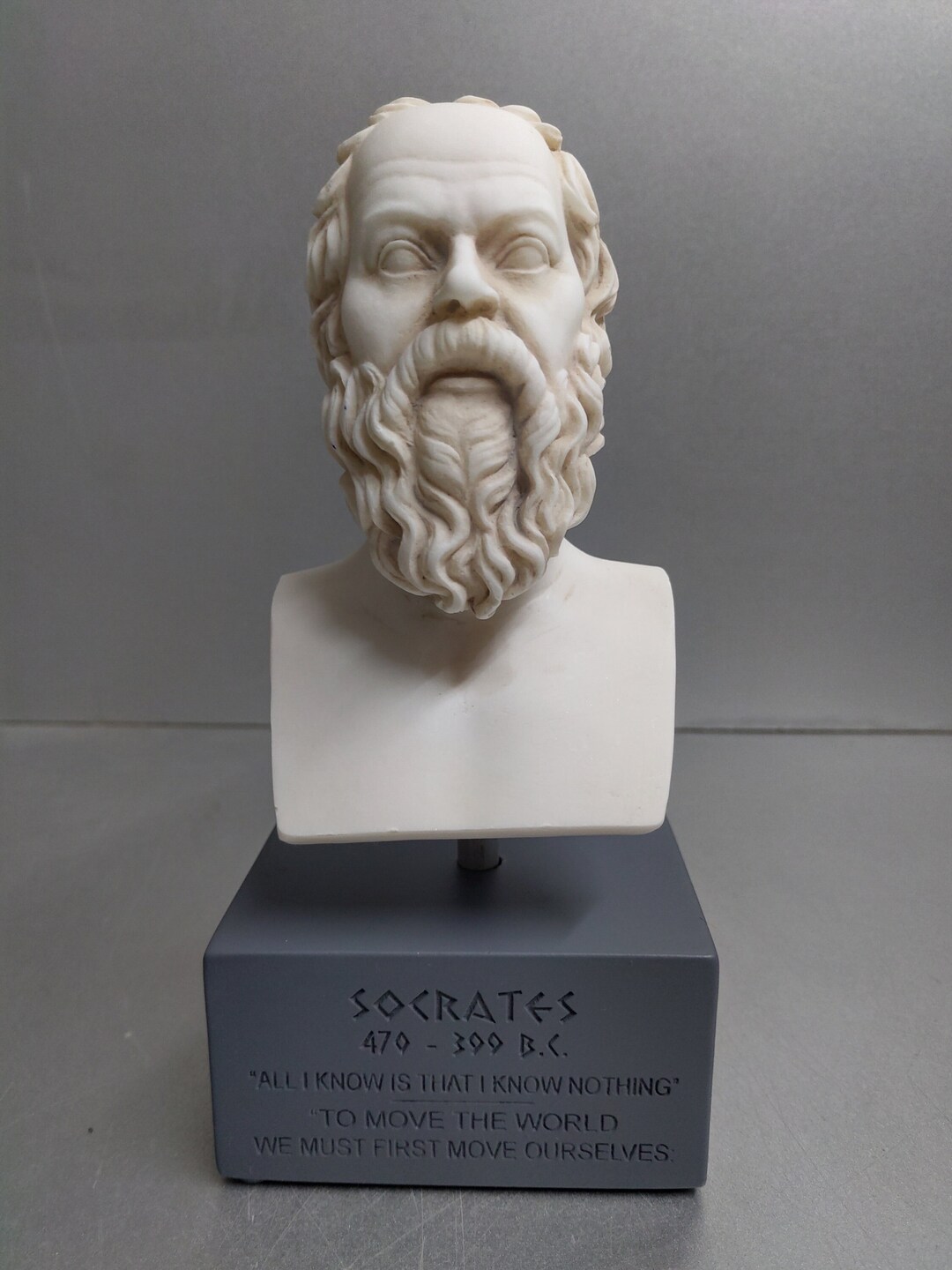 Socrates Sculpture Bust on Alabaster Blue Base - Etsy