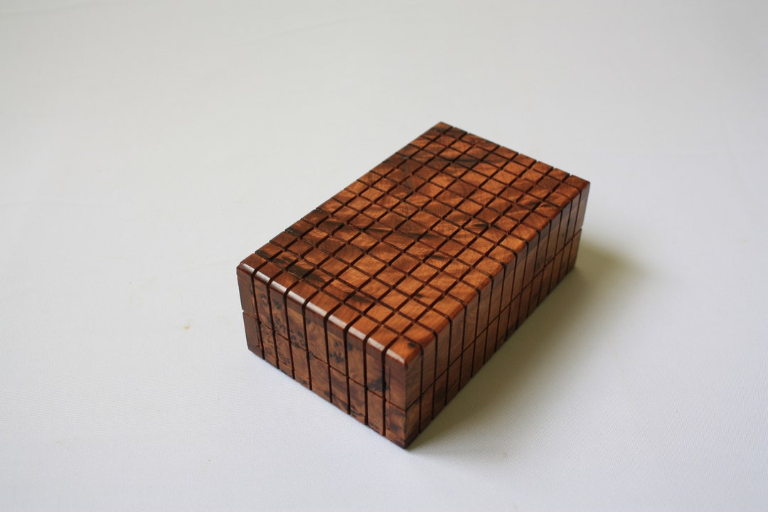 Handmade Wooden Hidden Lock Box, Thuya Puzzle Box, Magic Lock Box ...