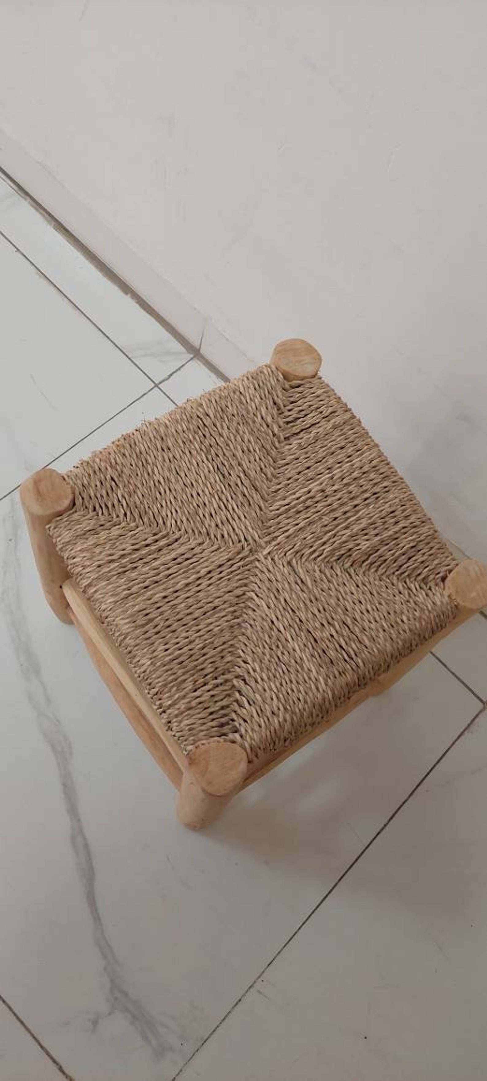 Handmade Vintage Wood and Straw Stool Handcrafted Chair - Etsy UK