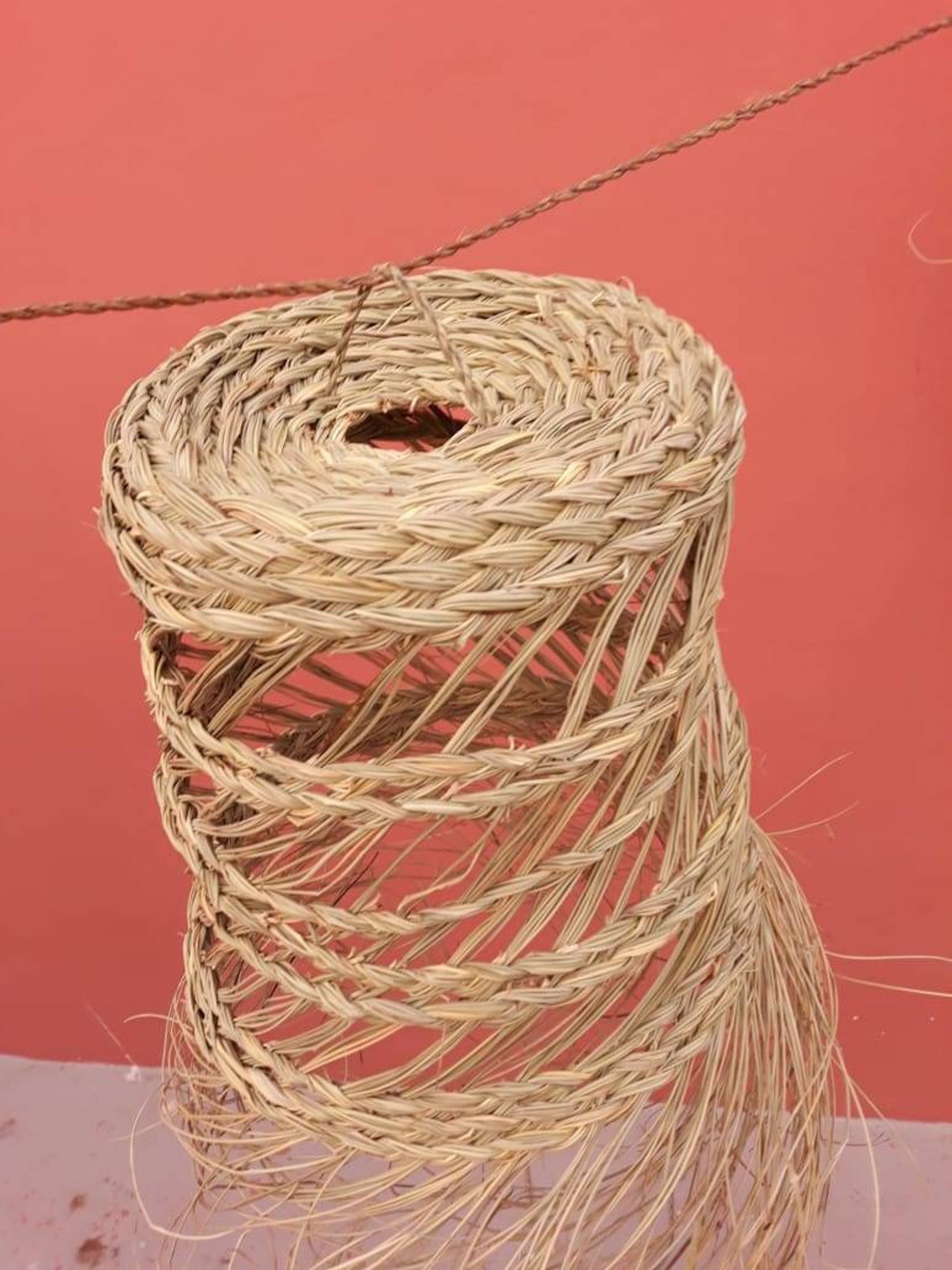 Natural Handwoven Rattan Lampshde Straw Suspensions Lamps En - Etsy