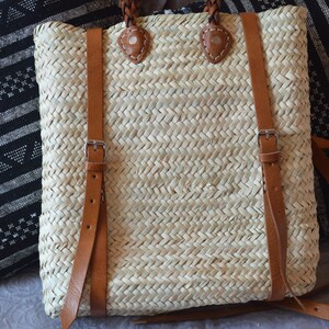 Moroccan handmade Straw Beach bag with leather strap Hipster | Etsy