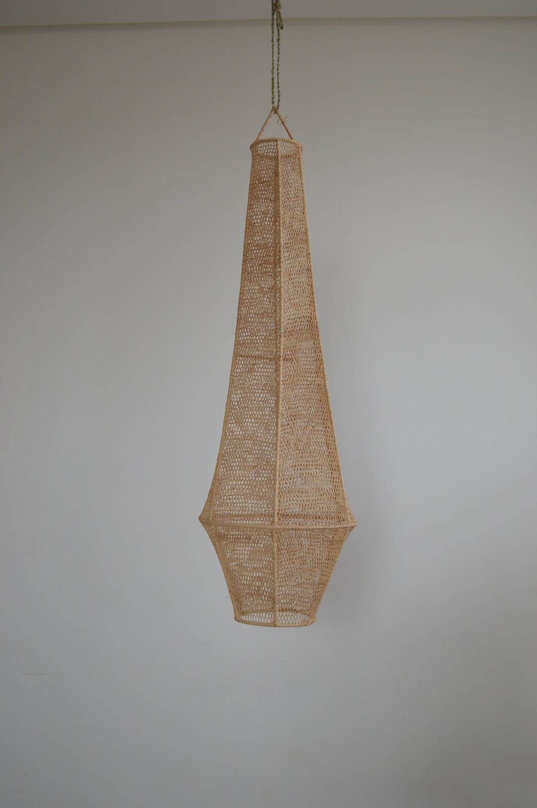 Large Suspension in Raffia, Handmade Moroccan Raffia Lamp Shade , Wall ...