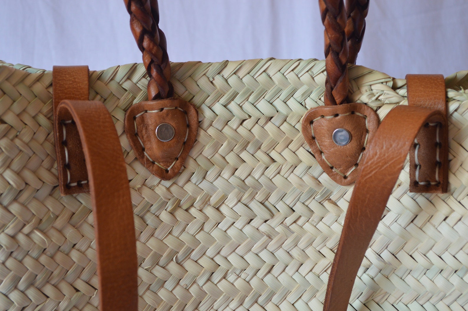 Moroccan handmade Straw Beach bag with leather strap Hipster | Etsy
