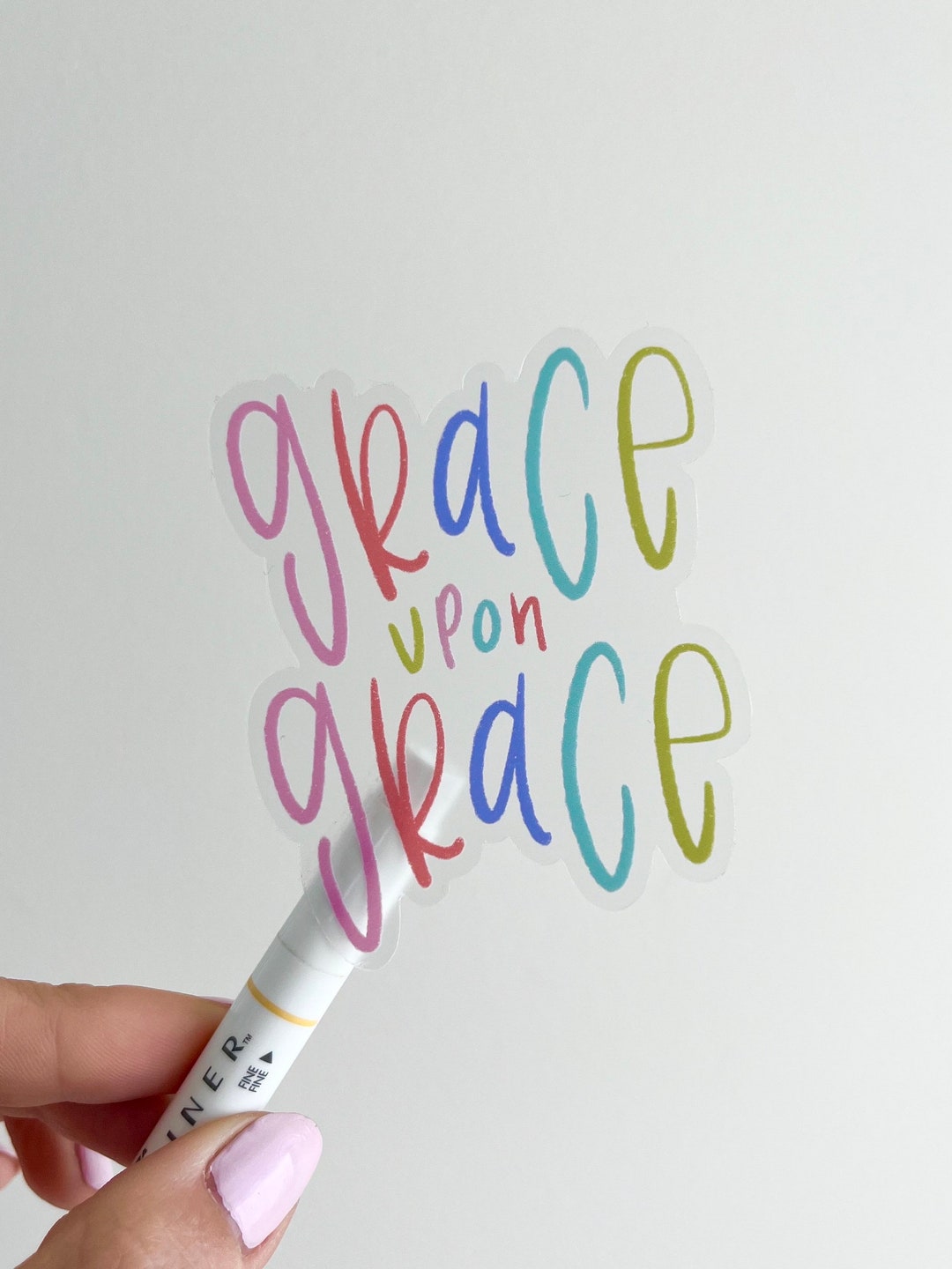 Grace Upon Grace CLEAR Vinyl Sticker Grace Laptop Decal - Etsy