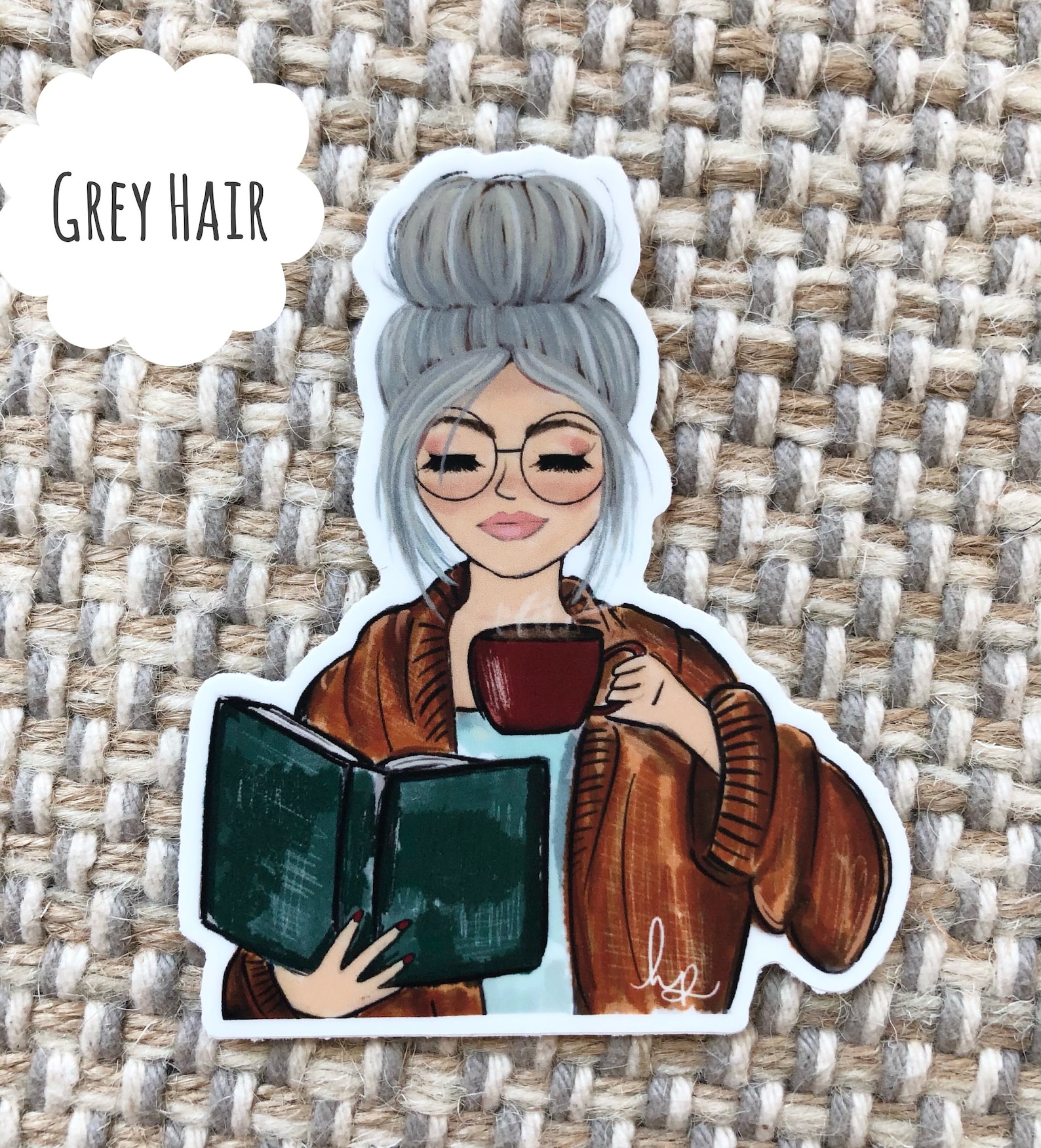 Cozy Girl With Book and Coffee Vinyl Sticker Choose From 7 - Etsy