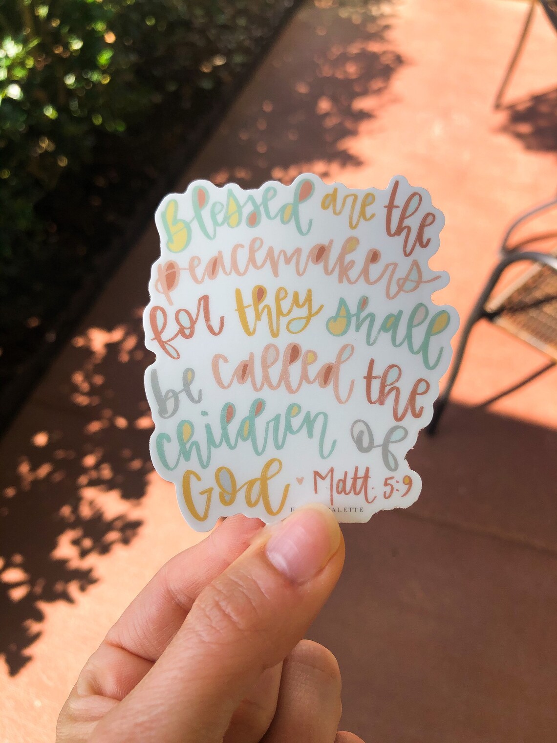 Matthew 5:9 Hand Lettered Scripture Vinyl Sticker Waterproof | Etsy