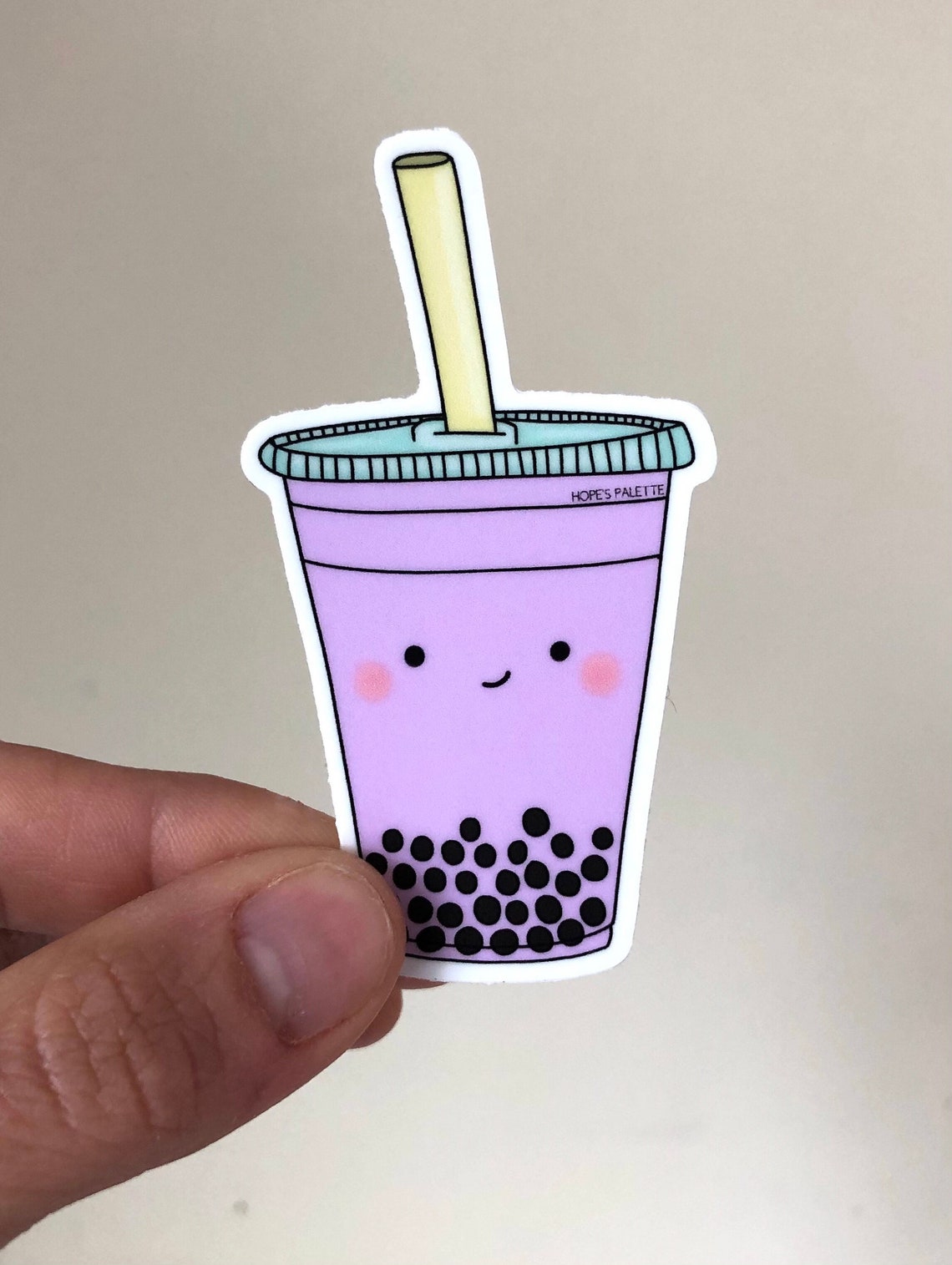 Cute Boba Tea Vinyl Sticker Purple Boba Tea Waterproof - Etsy UK