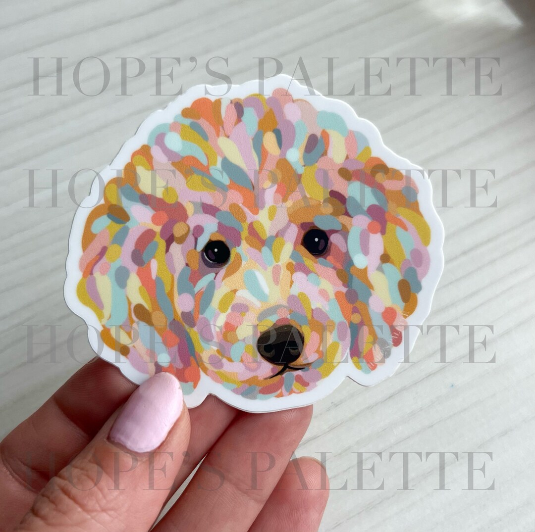 Pastel Poodle Vinyl Sticker Colorful Waterproof and Weather - Etsy