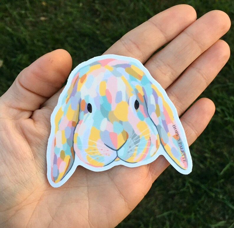 Colorful Rabbit Sticker Holland Lop Vinyl Sticker Floppy Ear | Etsy