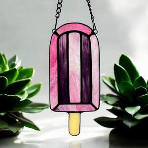 Grape Popsicle Stained Glass Suncatcher: Whimsical Window Art - Etsy