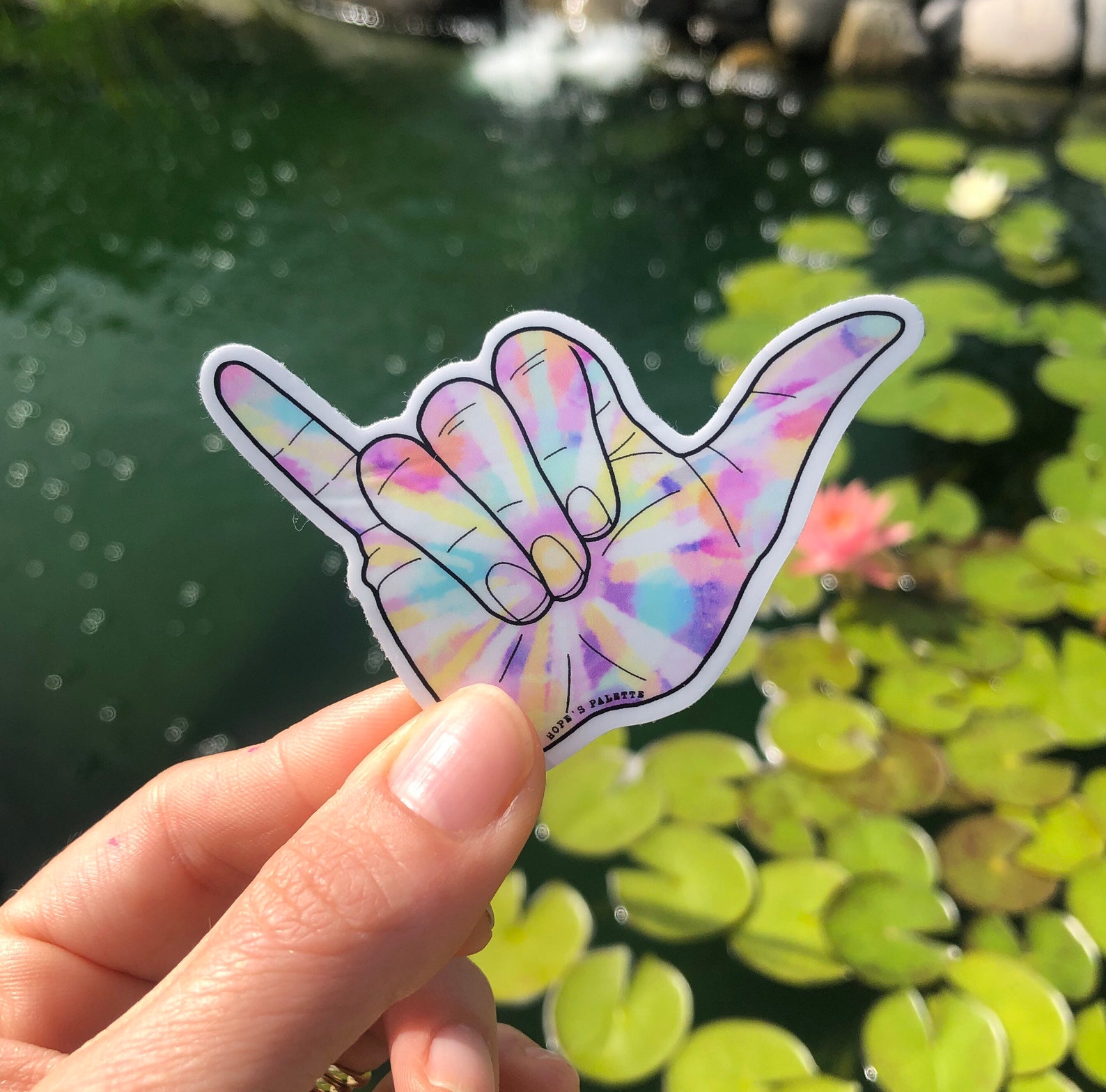 Hang Loose Hand Vinyl Sticker Waterproof Tie-dye Shaka Sign - Etsy