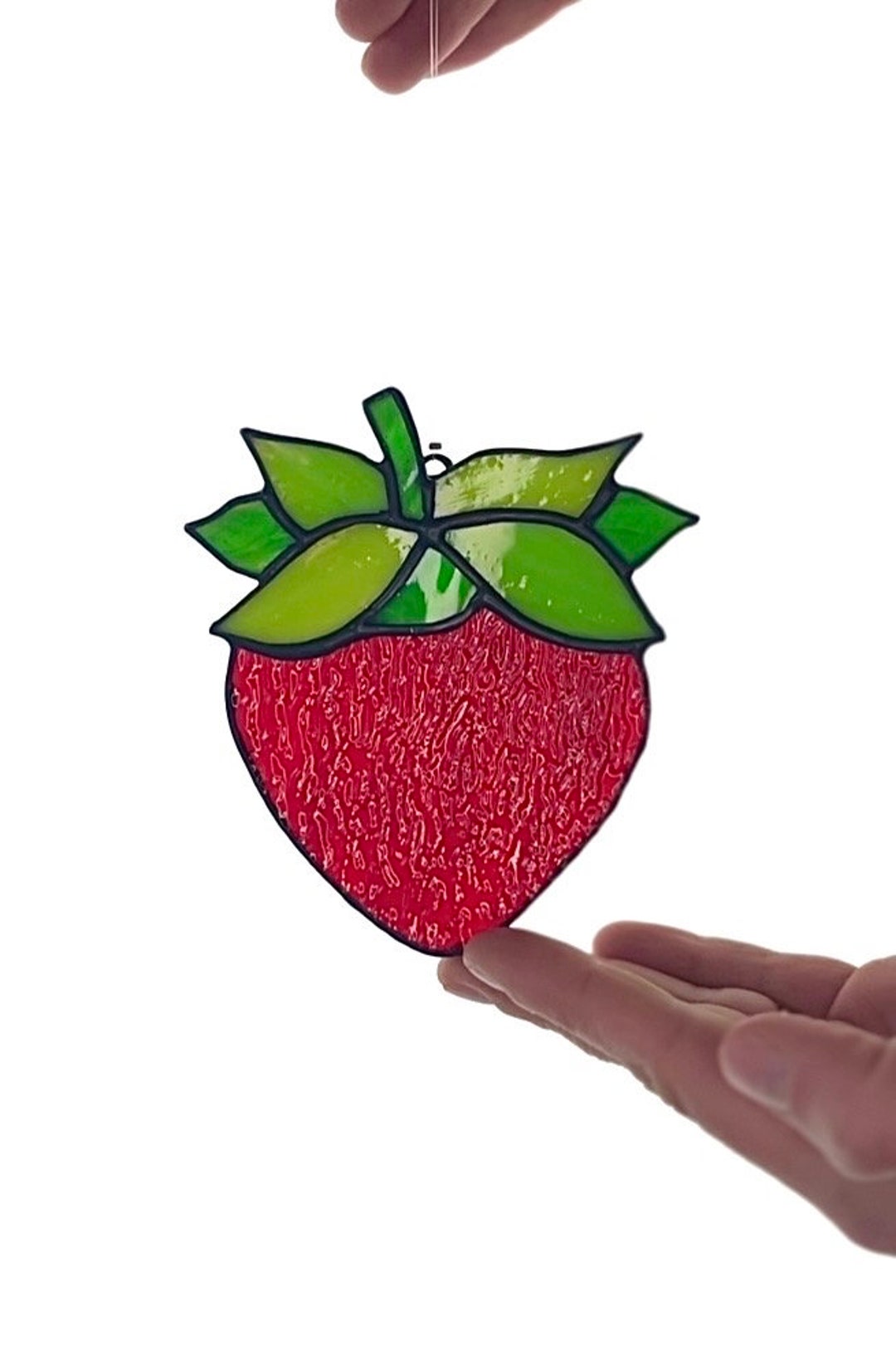 Strawberry Stained Glass Suncatcher, Summer Berry Stained Glass Art - Etsy