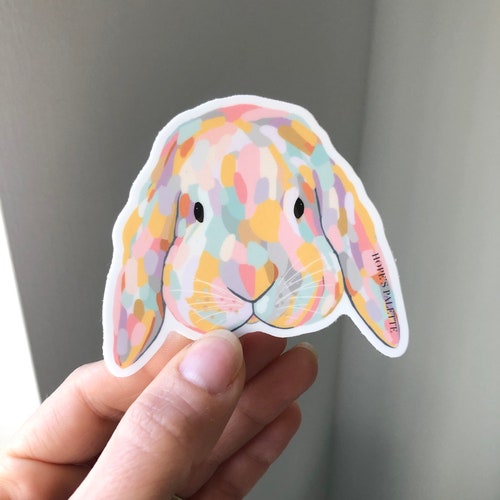Colorful Rabbit Sticker Holland Lop Vinyl Sticker Floppy Ear - Etsy