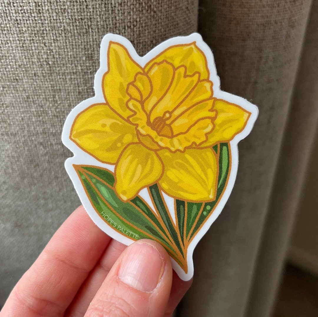 Daffodil Sticker, Vinyl Waterproof Yellow Daffodil Decal - Etsy