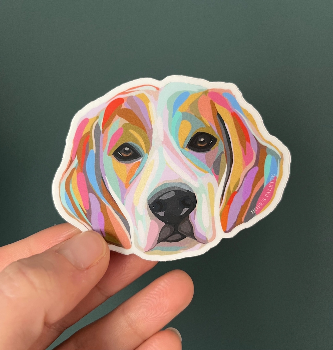 Rainbow Beagle Vinyl Sticker: Waterproof Laptop Decal - Etsy