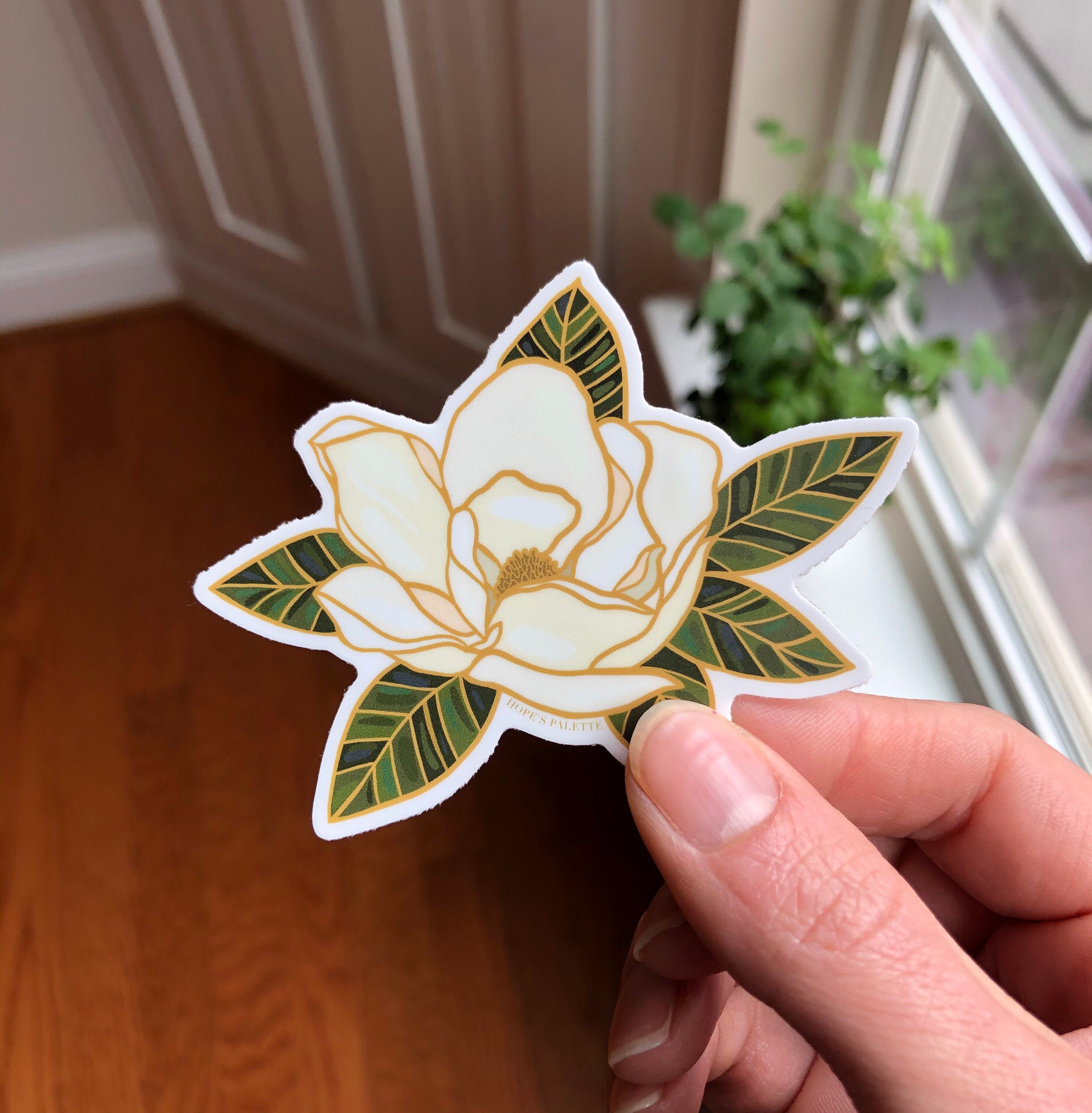 Magnolia Flower Vinyl Laptop Sticker White Magnolia Blossom - Etsy