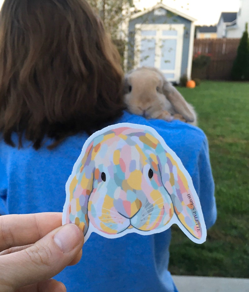 Colorful Rabbit Sticker Holland Lop Vinyl Sticker Floppy Ear | Etsy