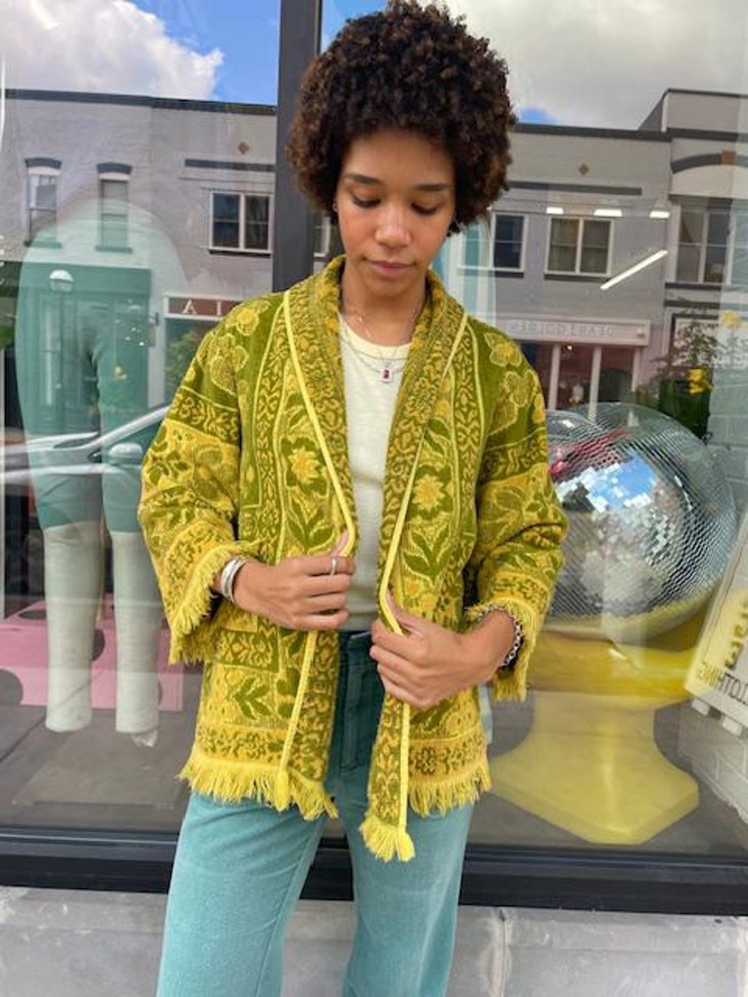 1970s Beach Babe Green Towel Jacket - Etsy