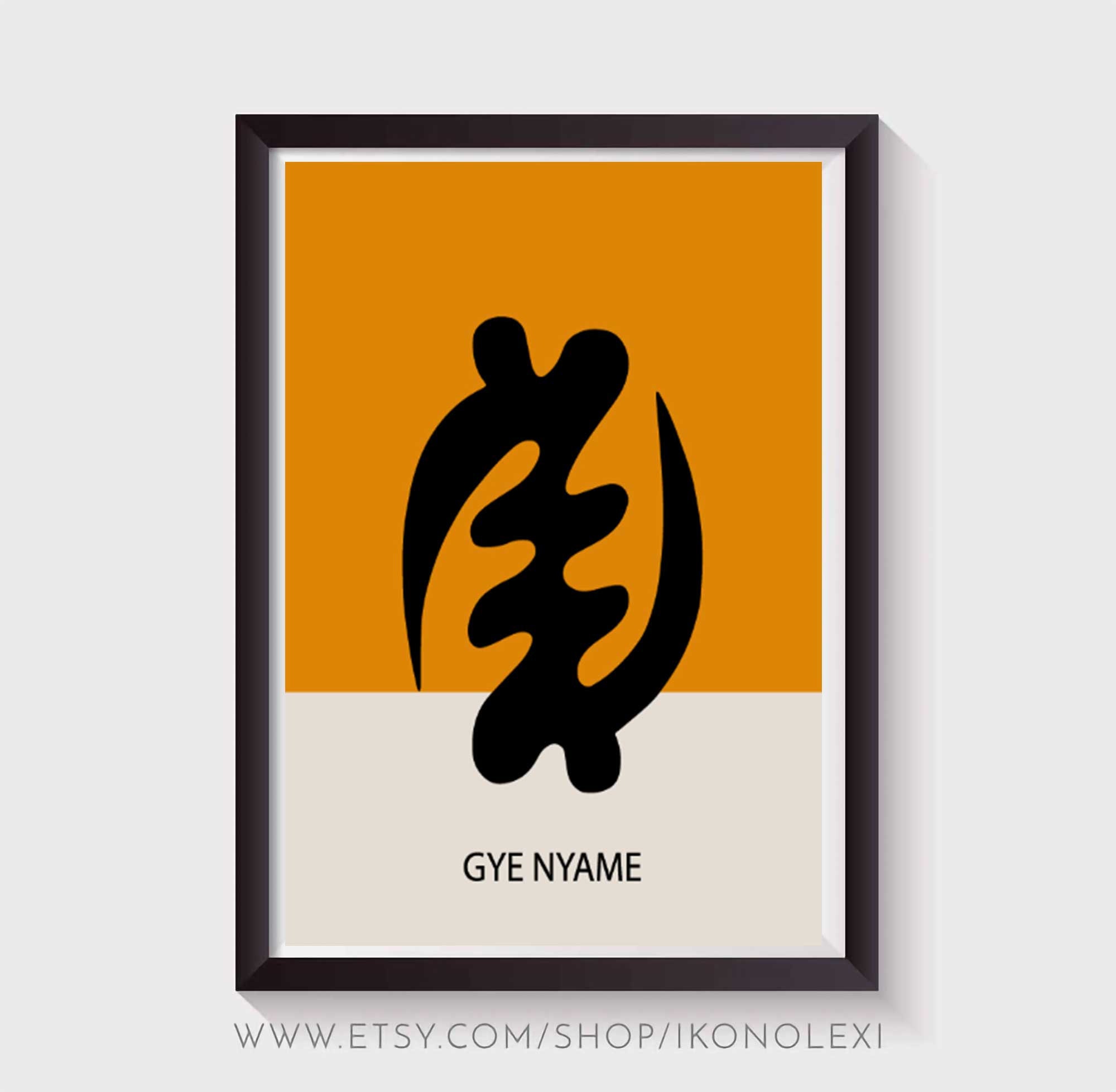African American Woman with Adinkra Symbol Home Decor Art Print Poster ...