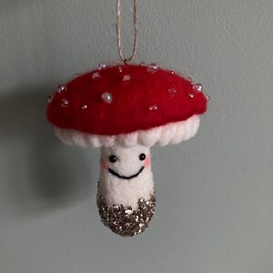 Cute Happy Mushroom Christmas Tree Decoration With Beads - Etsy