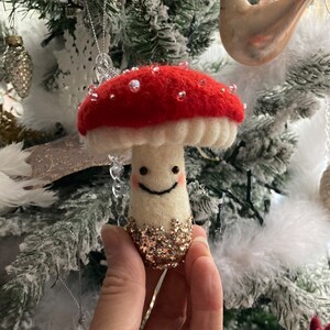 Cute Happy Mushroom Christmas Tree Decoration With Beads - Etsy