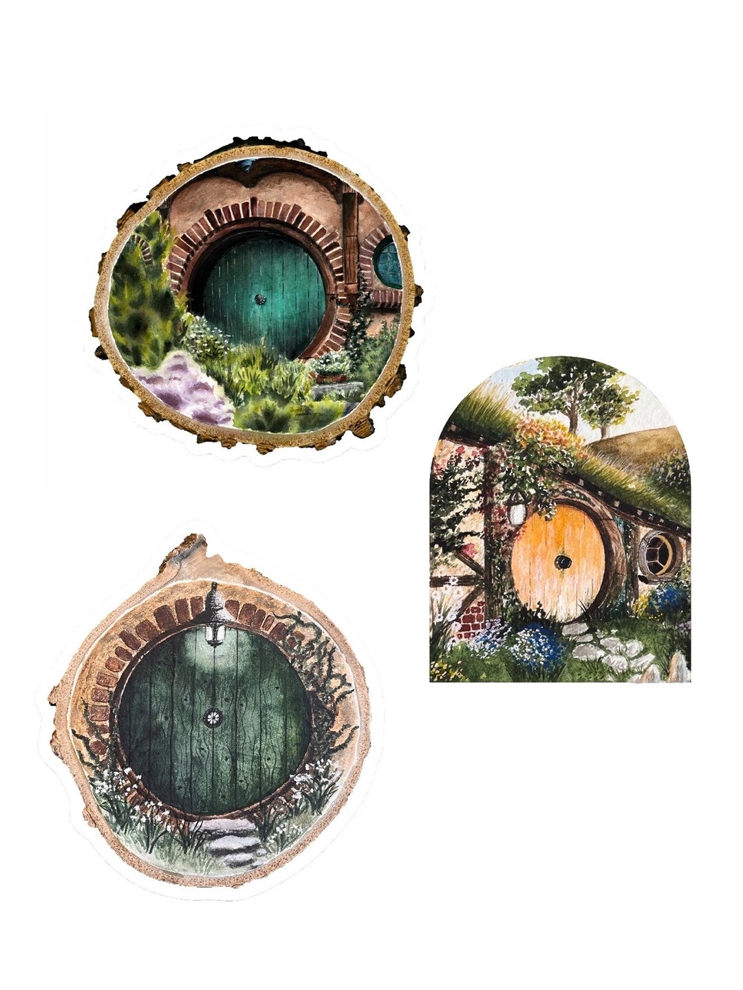 Hobbit Hole Sticker Pack, 3 Waterproof Stickers. - Etsy