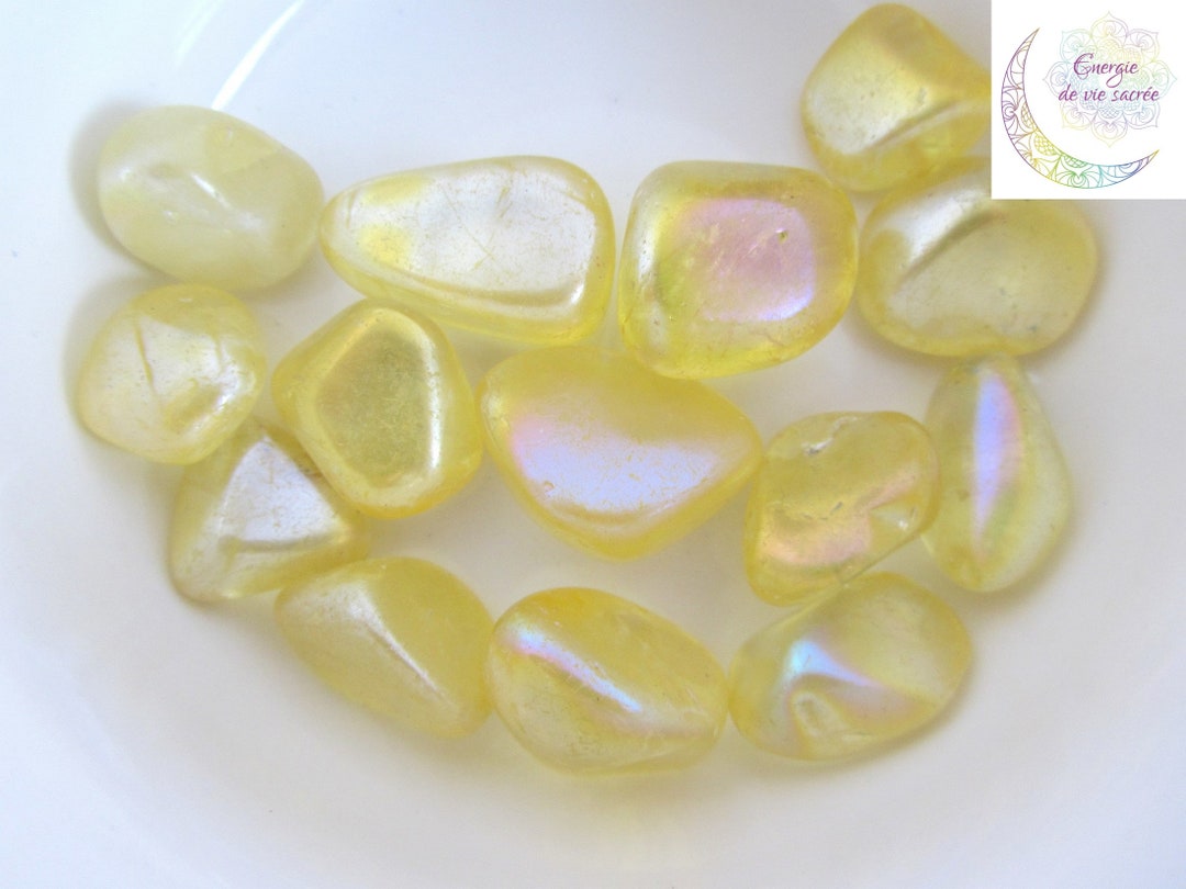 Aqua Aura Yellow, Tumbled Stone, 20 to 30 Mm - Etsy
