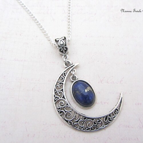 Crescent Moon Star Pendant/lapis Lazuli Pendant - Etsy Crescent Moon Star Pendant/lapis Lazuli Pendant - Etsy