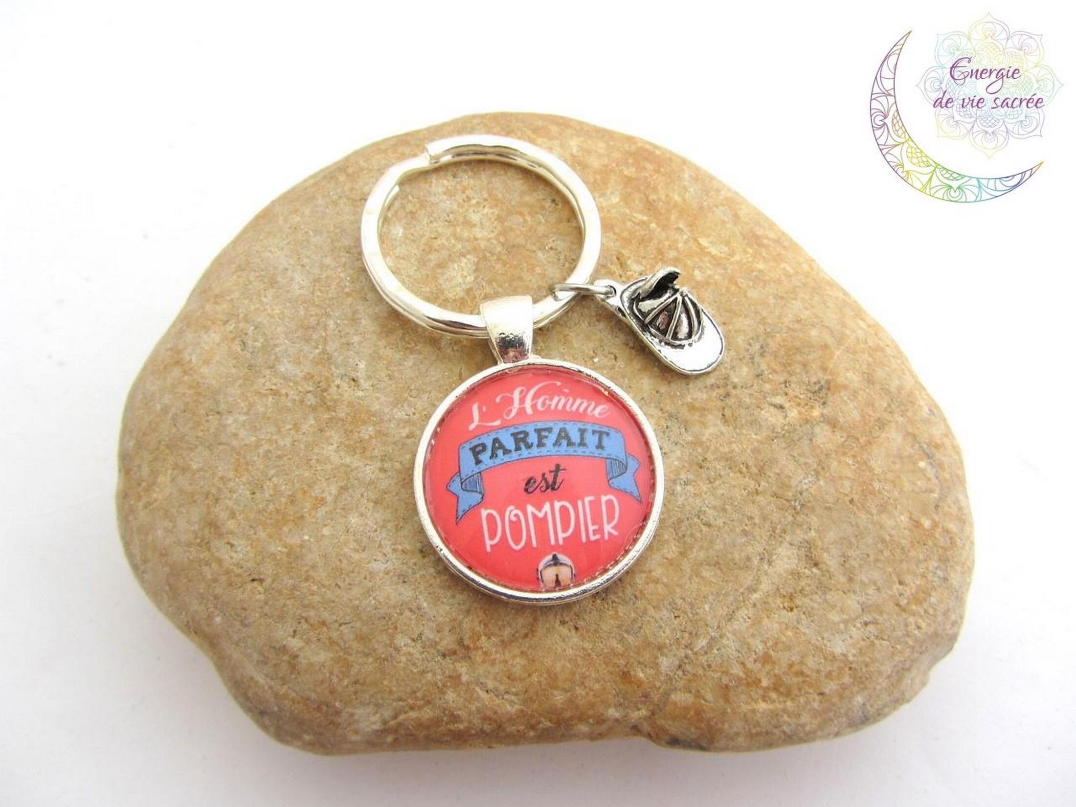 Keychain “the Perfect Man is a Firefighter” – Glass Cabochon With ...