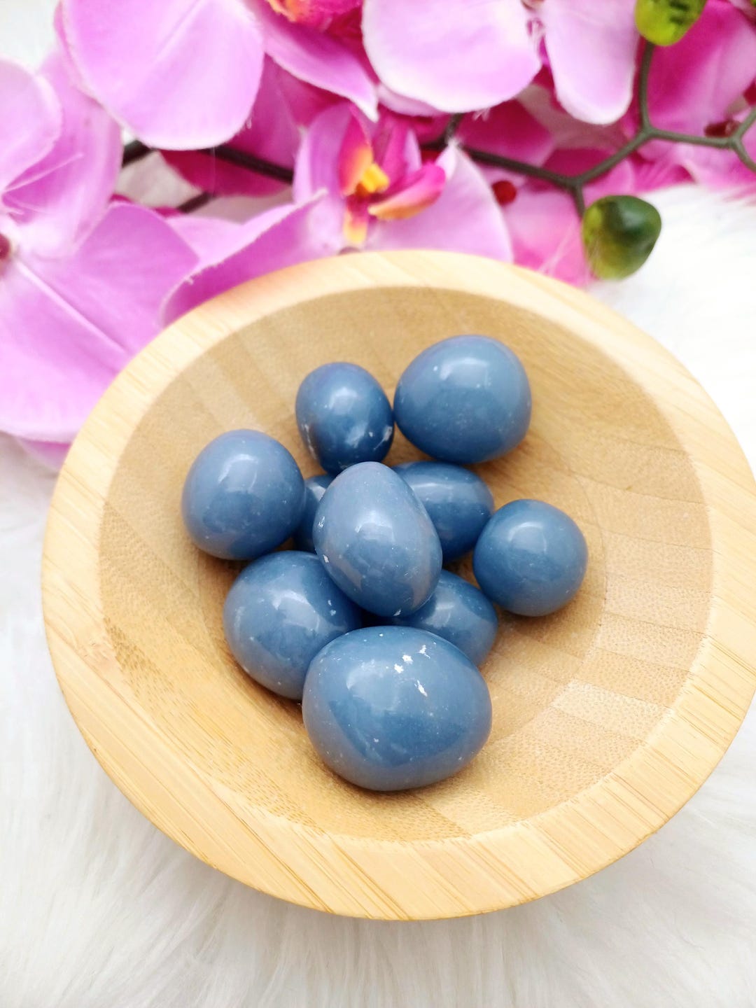 Angelite Tumbled Stone, Natural Blue Crystal, Serenity, Intuition - Etsy