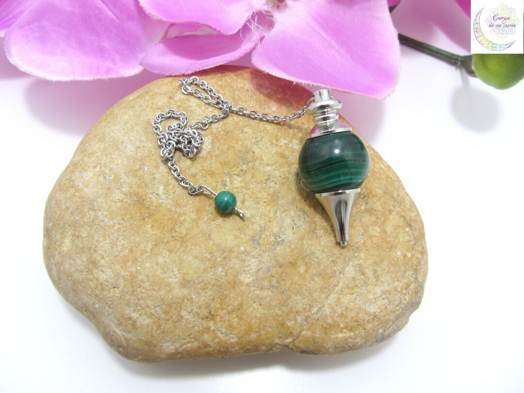 Sephoroton Pendulum in Malachite – Natural Divination Tool for Reiki ...