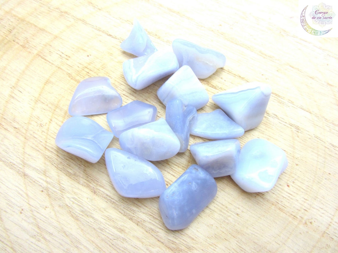 Blue Chalcedony Tumbled Stone – Natural Crystal of Calm, Communication ...