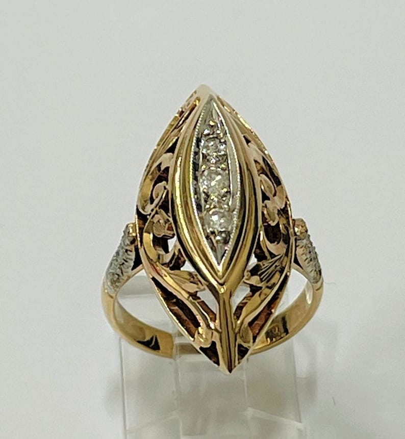 Beautiful Ladies Hand Crafted Marquise Shaped East European Design ...