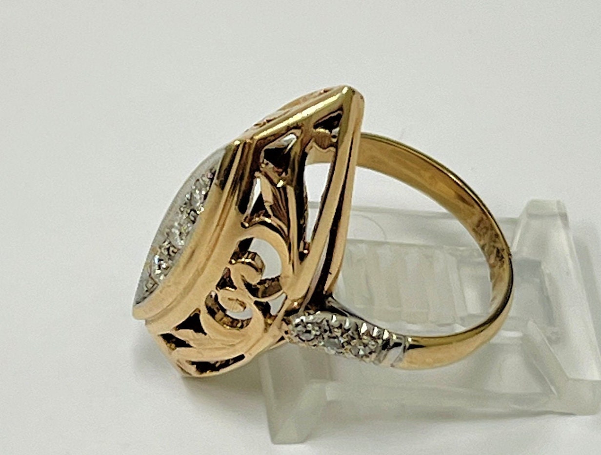 Beautiful Ladies Hand Crafted Marquise Shaped East European Design ...