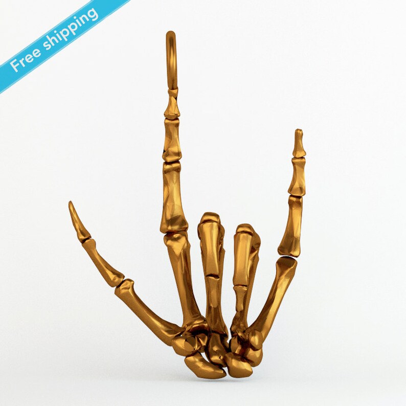 I Love You Sign Language Skeleton Hand Pendant Hand Skeleton | Etsy