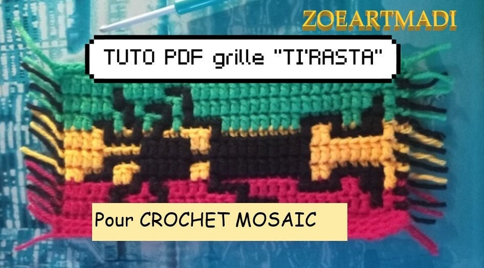 Chart RASTA 2+border for mosaic crochet Sewing & Fiber Crochet Craft ...