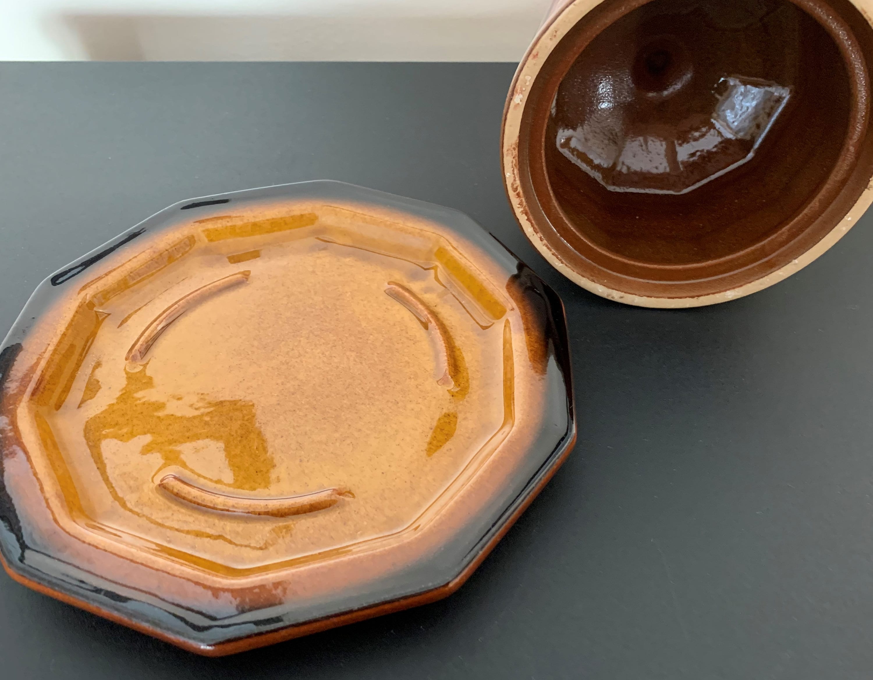 Beauce Pottery 2 Pc Butter Dish Davinci Pattern Gloss Glaze Ca - Etsy