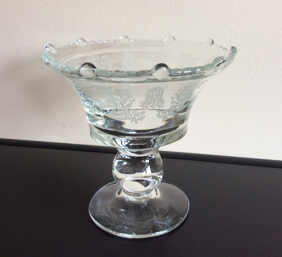Paden City Heavy Glass Gazebo Pattern Compote Depression Crystal - Etsy