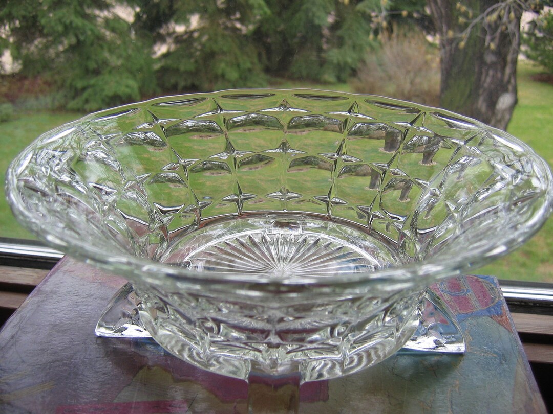 Indiana Glass CONSTELLATION Pattern Console Bowl Pattern #300 Crystal 4 ...