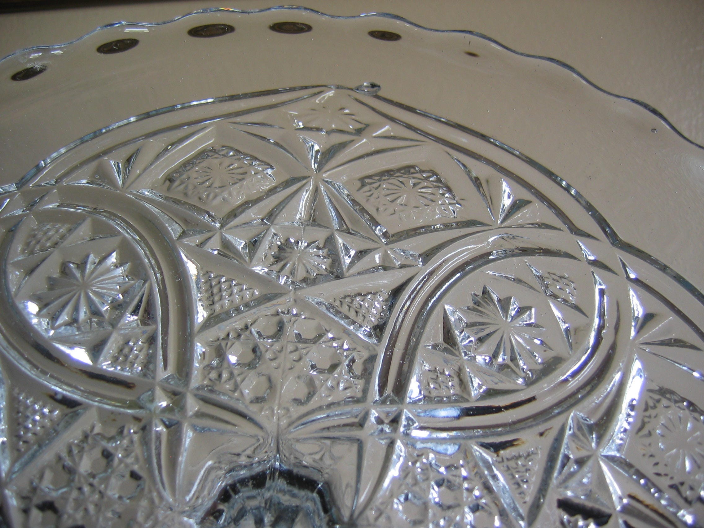 EAPG Rexford Pattern by Bryce Higbee Glass Cake Plate AKA Euclid 9 Inch ...