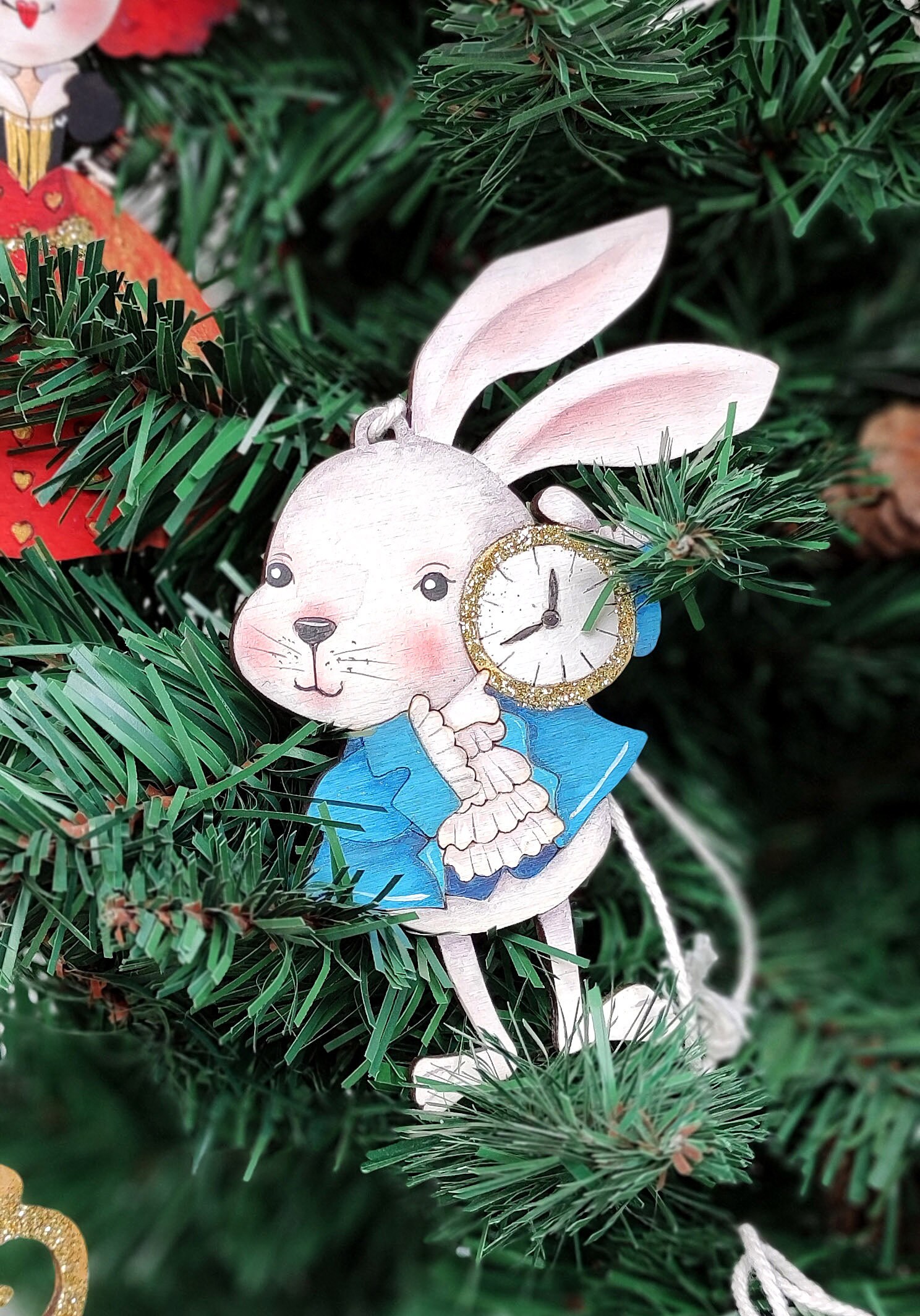 Alice in Wonderland 2024 Wood Christmas Tree Decoration Hand Painted ...