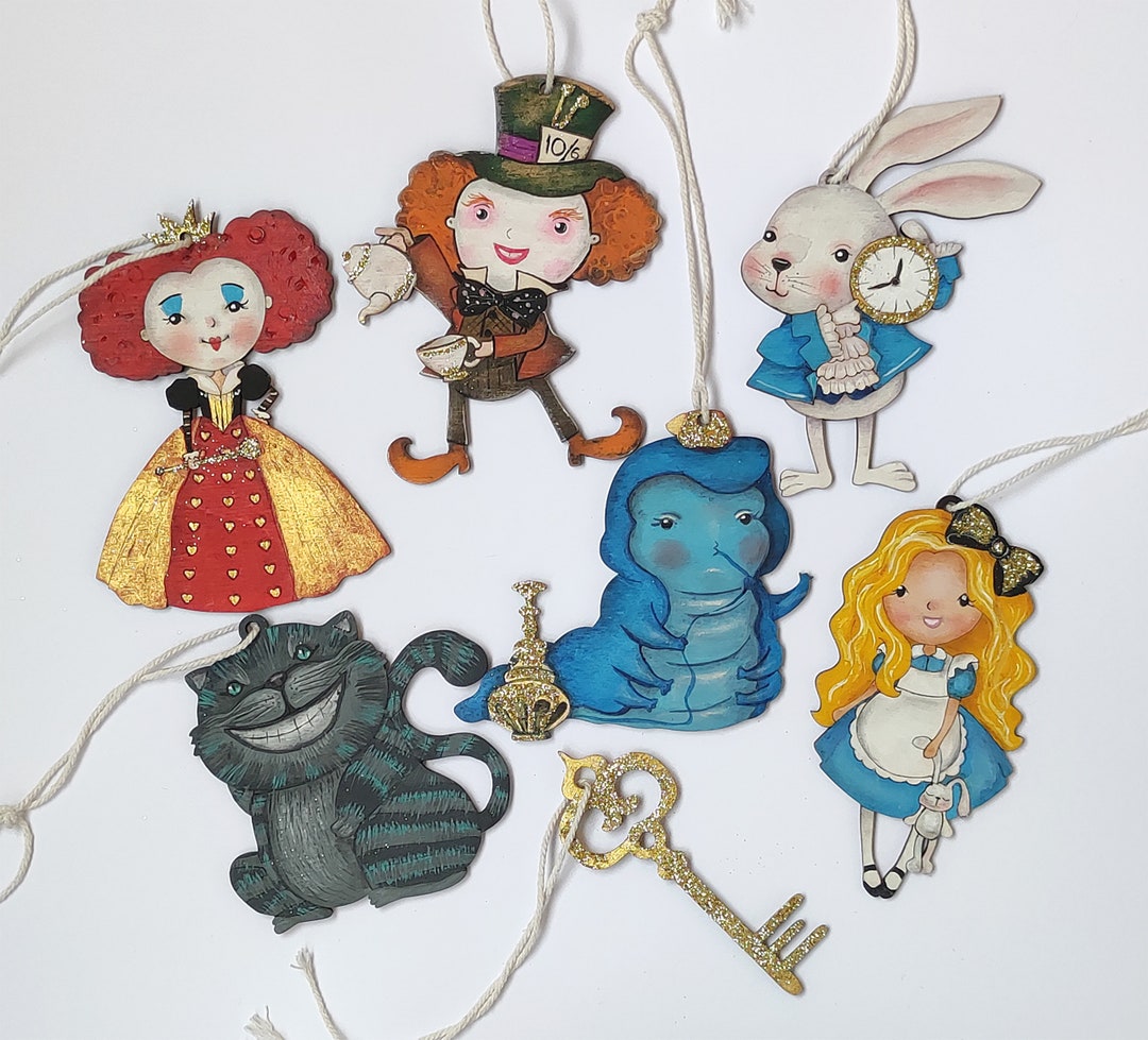 Alice in Wonderland 2024 Wood Christmas Tree Decoration Hand Painted ...