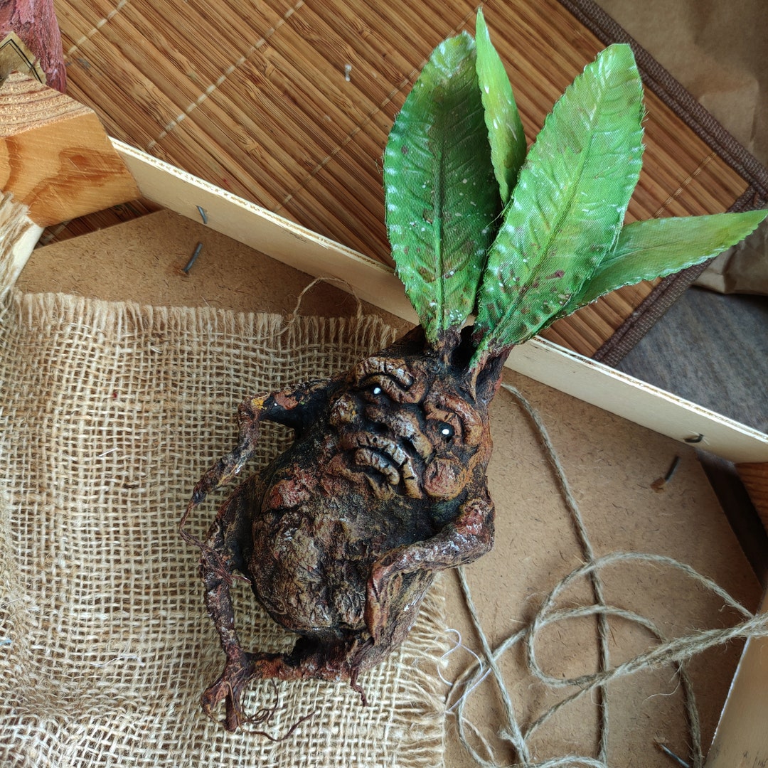 Mandrake Artificial Wizard Plant in Pot Interior Magical Decoration ...