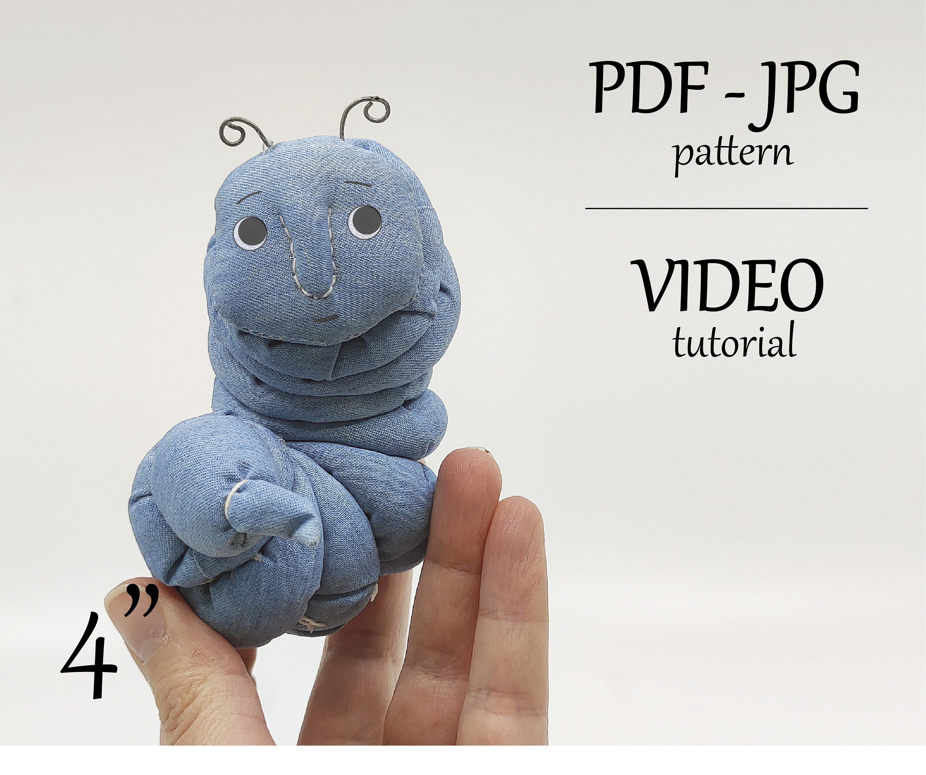 Blue Caterpillar PDF Sewing Pattern DIY Video Tutorial Alice in ...