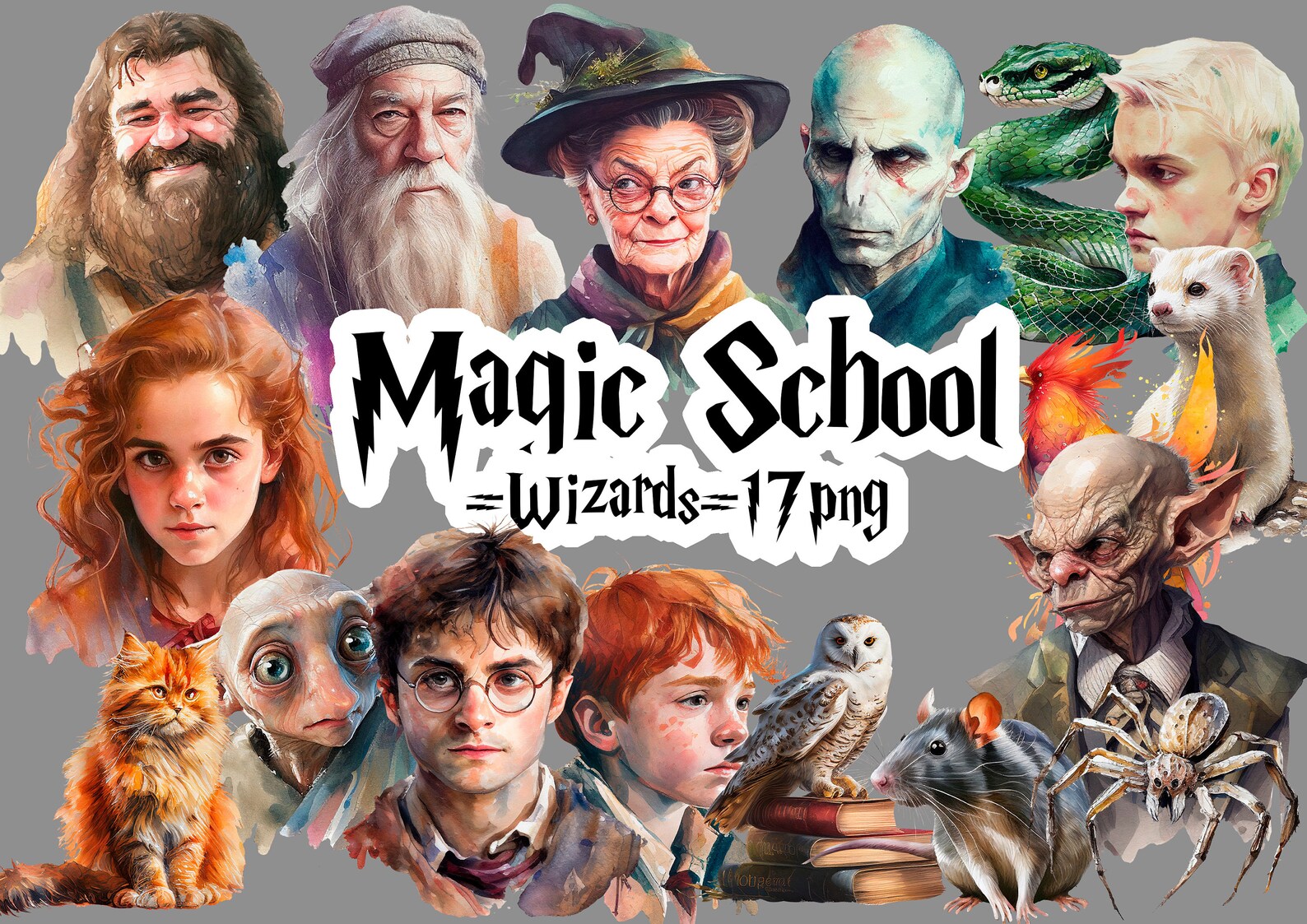 Magic School Wizards Clipart Set 17 Png Transparent Background ...